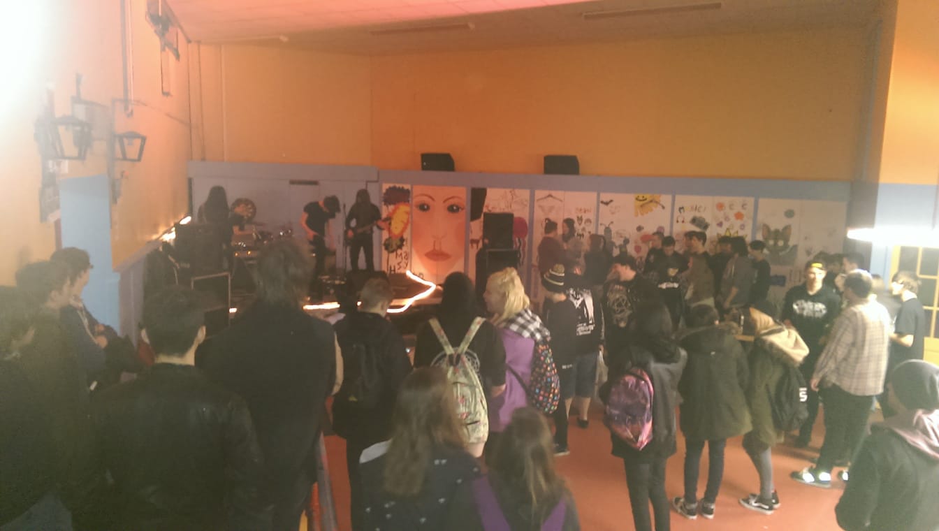 youthclub gig 2015 – bingo hall entrance was hidden behind cupboards ...